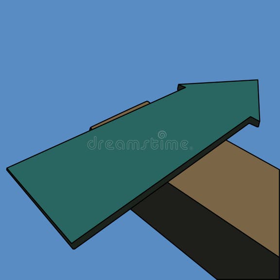 Colorful Road Sign with Outline, Navigation Arrow, Flat Design ...