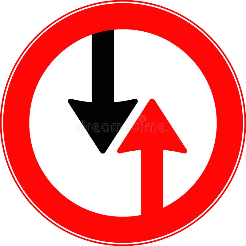 The Sign is the Advantage of Oncoming Traffic Stock Vector ...