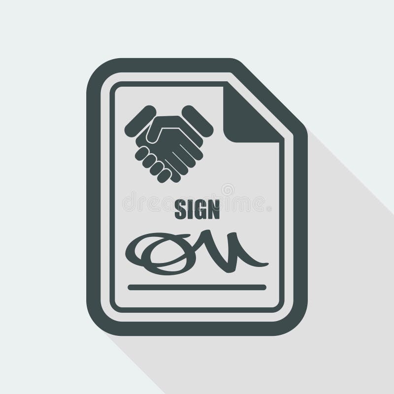 Sign on agreement document stock vector. Illustration of curriculum ...