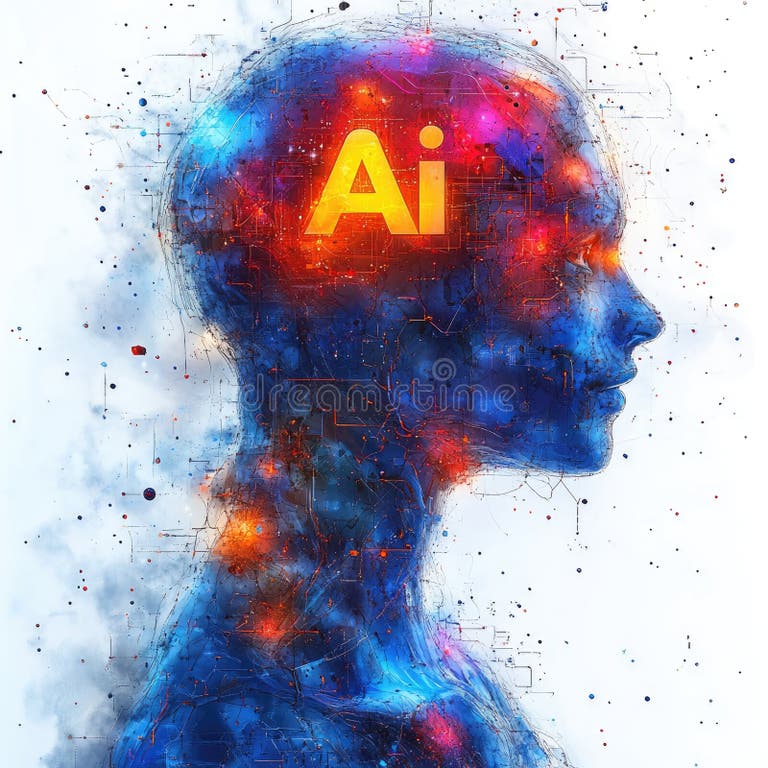 Sign AI Artificial Intelligence. AI Technologies, Robotic, Programming. Robot Artificial ...
