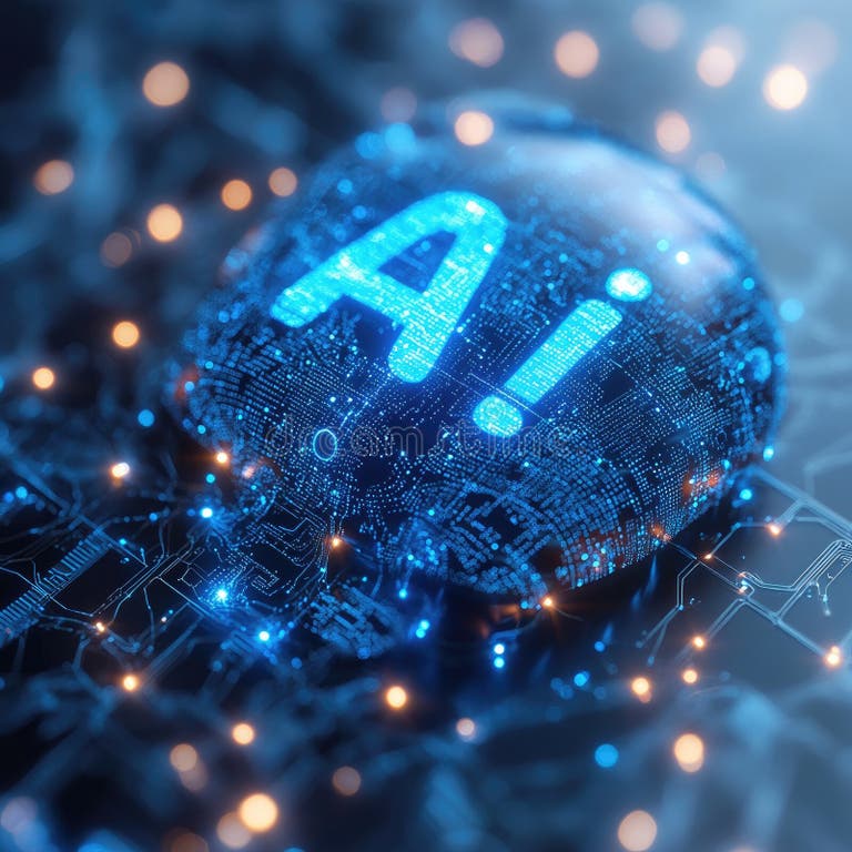 Sign AI Artificial Intelligence. AI Technologies, Robotic, Programming. Robot Artificial ...