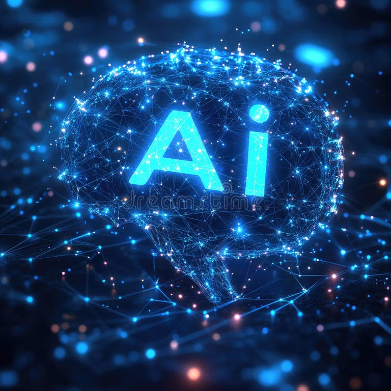 Sign AI Artificial Intelligence. AI Technologies, Robotic, Programming. Robot Artificial ...
