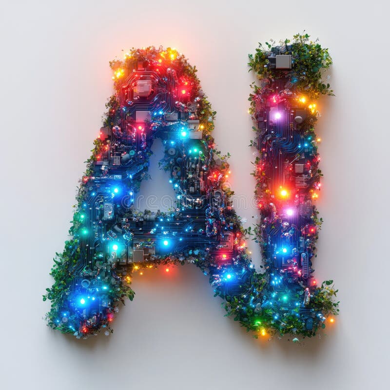 Sign AI Artificial Intelligence. AI Technologies, Robotic, Programming. Robot Artificial ...