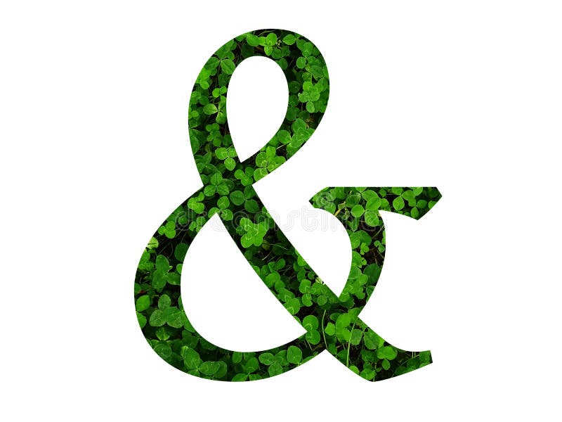 And Sign of the Alphabet Made with Green Leaf of a Clover Field Stock ...