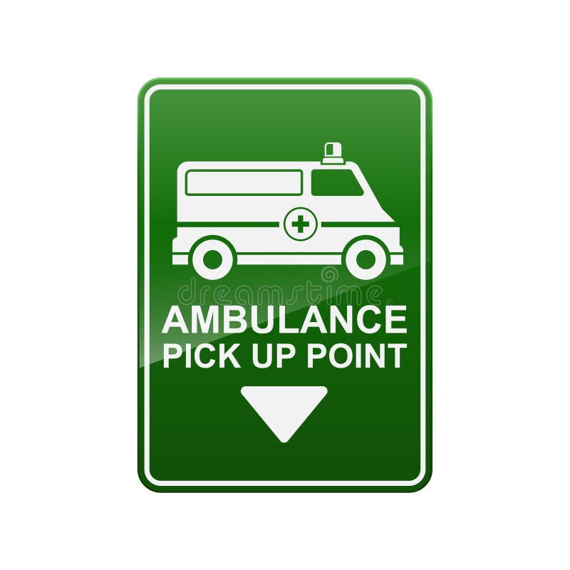 Ambulance Pick Up Point Symbol Sign,Vector Illustration, Isolate on ...