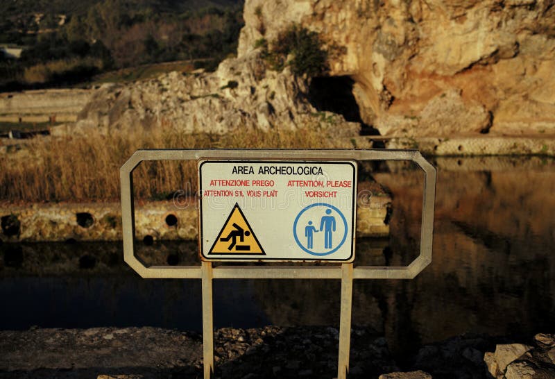 A Sign of Archaeological Area Stock Photo - Image of site, area: 205379790