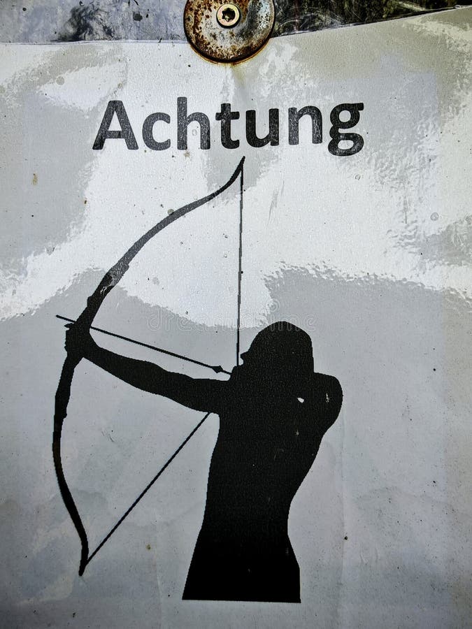 Sign of Archer with Bow and Arrow Stock Photo - Image of athlete ...