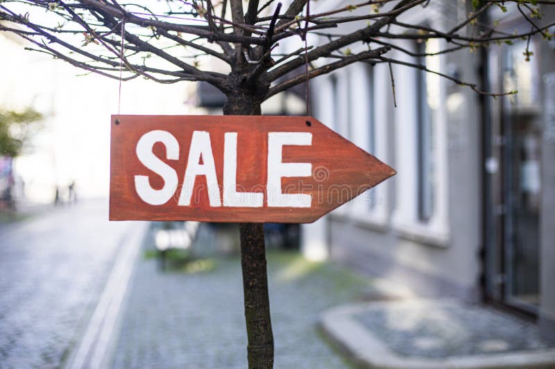 Sign Arrow Pointer with the Word Sale Stock Photo - Image of seasonal ...