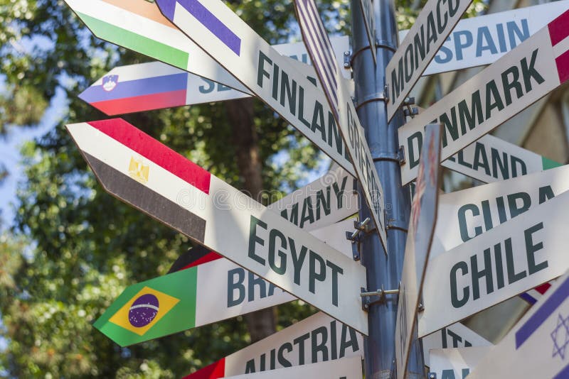 Sign with Arrows of Country Stock Image - Image of israel, arrows ...