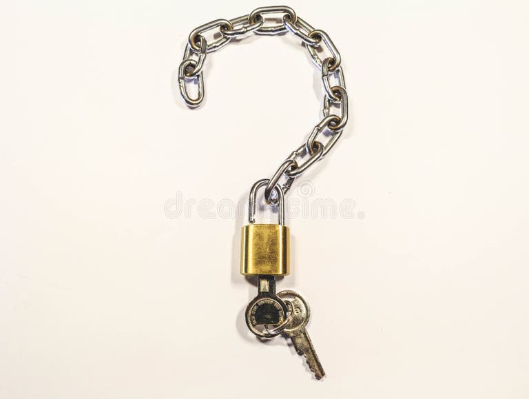A Sign of Asking. Lock with Chain and Keys Stock Image - Image of ...