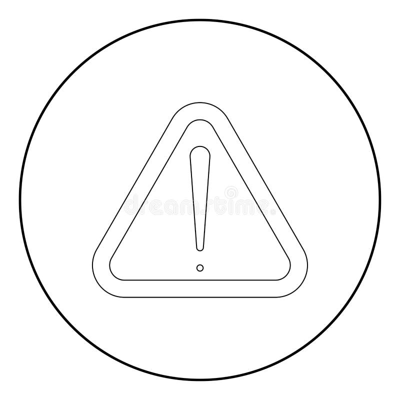 Sign of Attention the Black Color Icon in Circle or Round Stock Vector ...