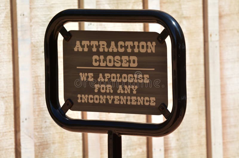 Sign of attraction closed stock image. Image of memo - 47606231