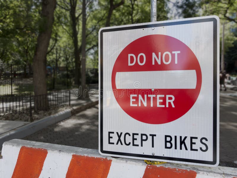 Do Not Enter Except Bikes stock image. Image of cars - 57292771