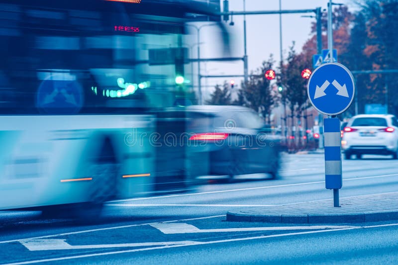 Sign for Avoiding Obstacles on the Left and Right Standing on the ...