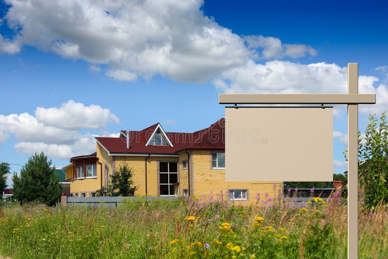 Sign on the Background of Private Residence Stock Image - Image of ...