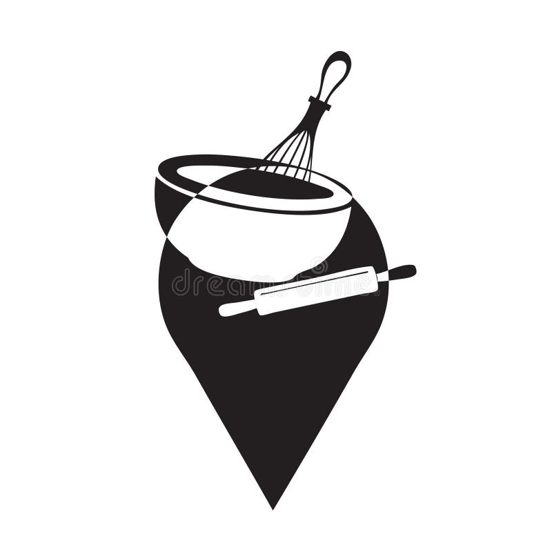 Sign for Baking Map Location Stock Illustration - Illustration of bread ...