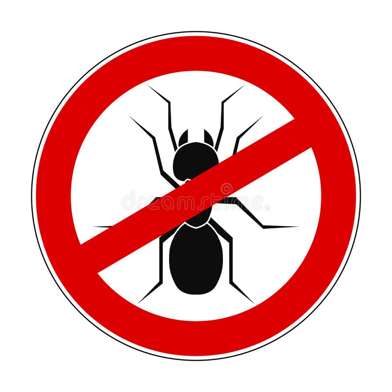 Sign ban anti ant - vector stock vector. Illustration of insect - 117794530
