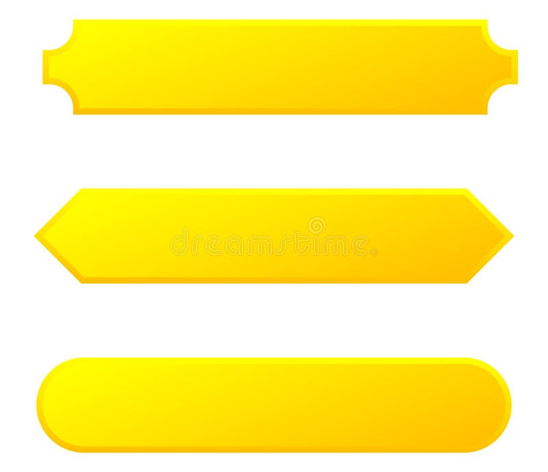 Sign, Banner, Plaque Design Shape Element. Rectangle Plate, Board with ...