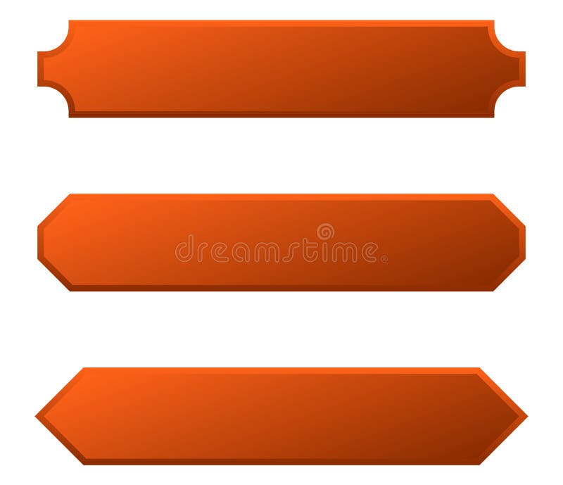 Sign, Banner, Plaque Design Shape Element. Rectangle Plate, Board with ...