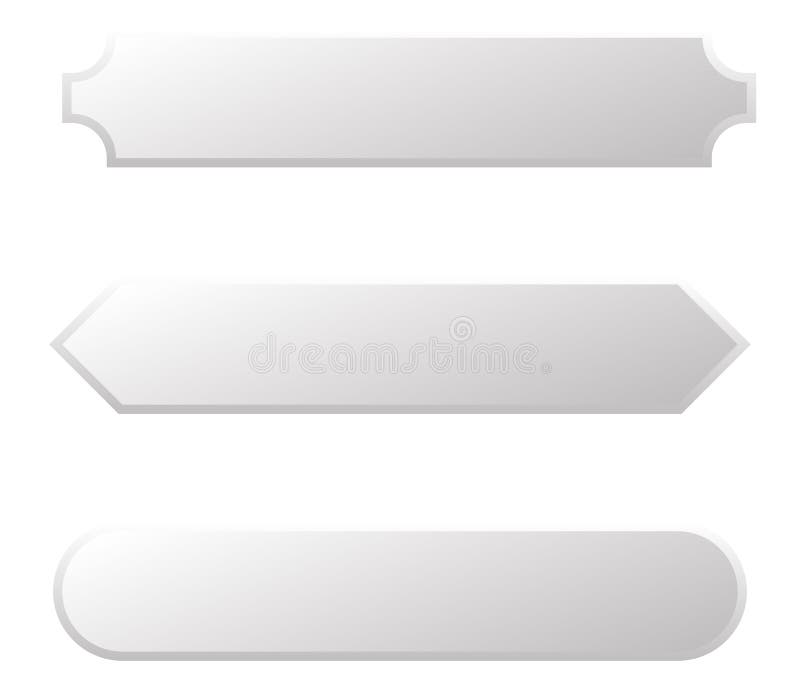 Sign, Banner, Plaque Design Shape Element. Rectangle Plate, Board with ...