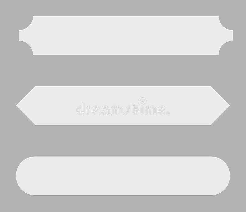 Sign, Banner, Plaque Design Shape Element. Rectangle Plate, Board with ...