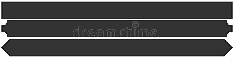 Sign, Banner, Plaque Design Shape Element. Rectangle Plate, Board with ...