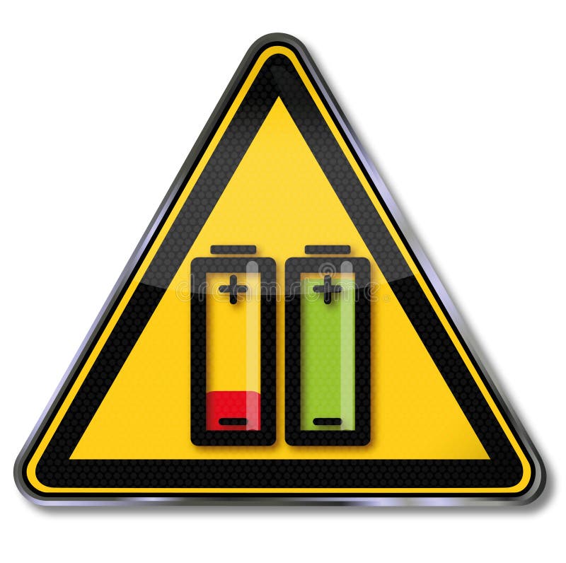 Sign Battery and Battery Fully Charged and Discharged Stock Vector ...