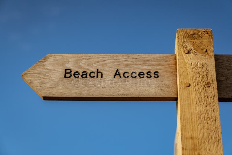 Beach Access wood Sign stock photo. Image of summer, walkway - 58102002