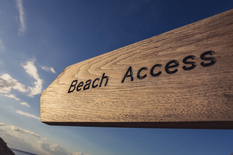 Sign: Beach Access stock image. Image of texture, wooden - 212725269
