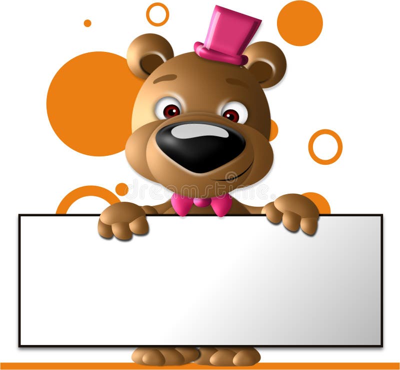 Sign Bear stock illustration. Illustration of holding - 18194170