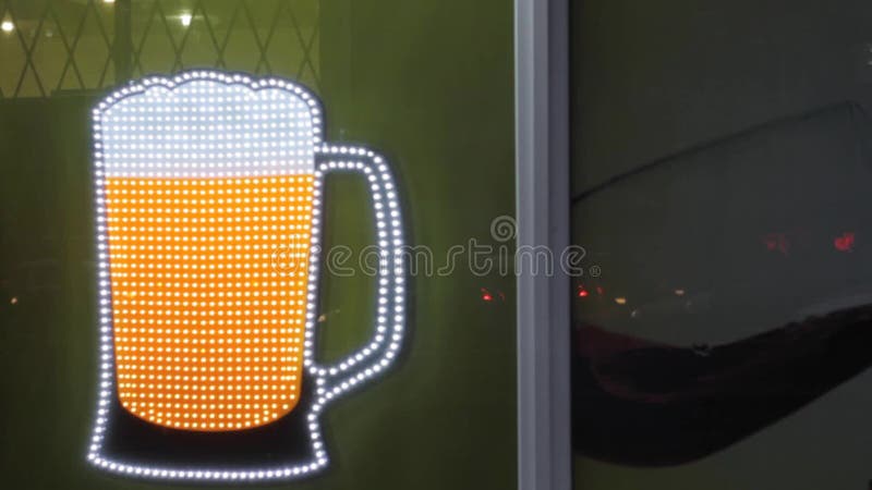 Sign Beer Mug Animation. Pub Advertisement Stock Footage - Video of ...