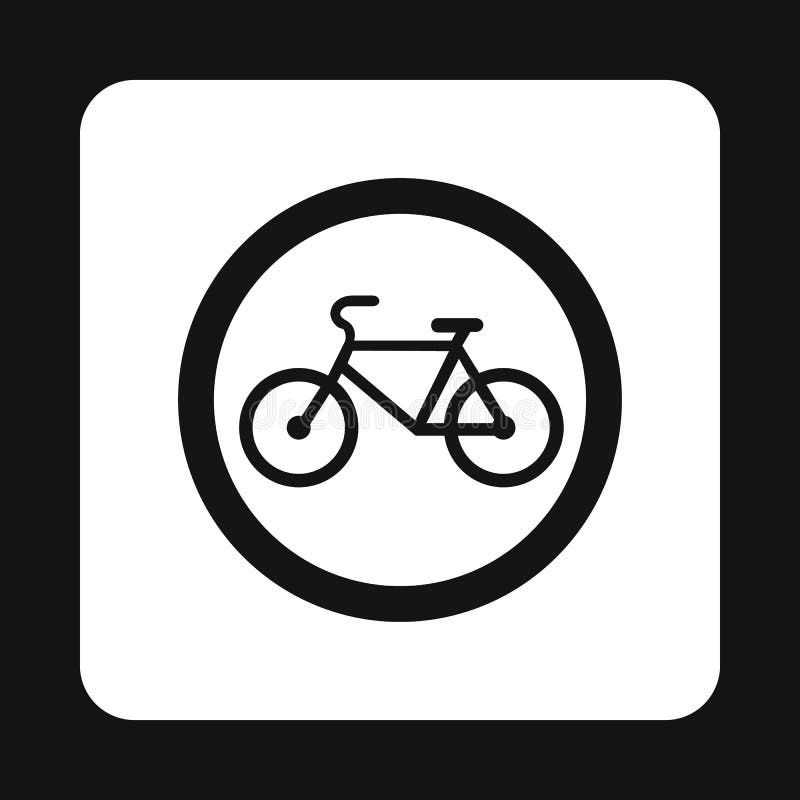 Sign Bicycle Path Icon, Simple Style Stock Illustration - Illustration ...