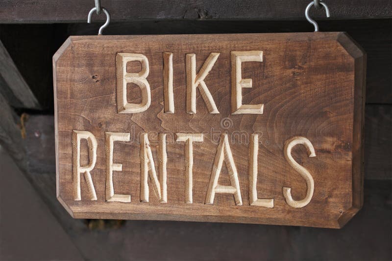 Sign for bike rentals stock image. Image of rents, bicycle - 19177563