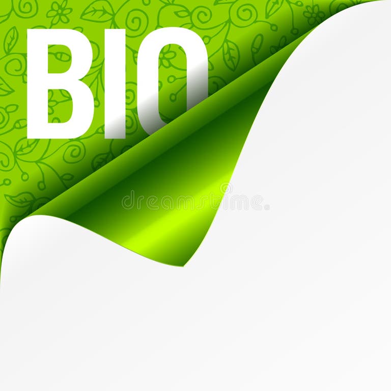 Sign Bio - curled corner stock vector. Illustration of organic - 13205427