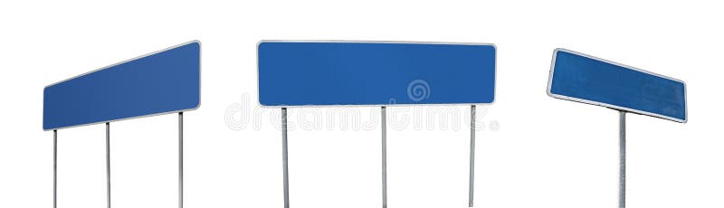 Sign Blank. Set of Empty Road Signs Isolated on White Background Stock ...