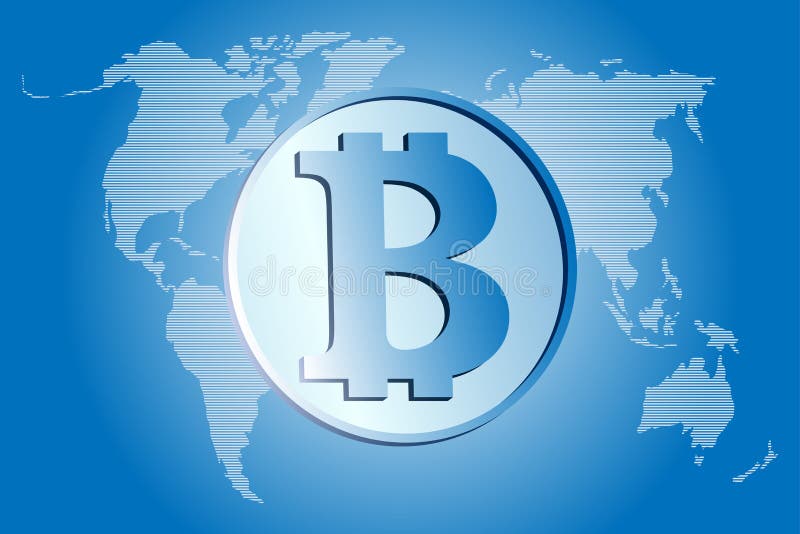 Block Chain and World map stock vector. Illustration of exchange ...