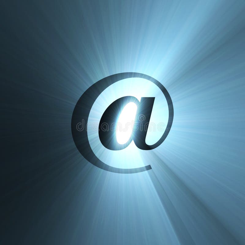 At Sign Blue Halo Light Flare Stock Illustration - Illustration of ...