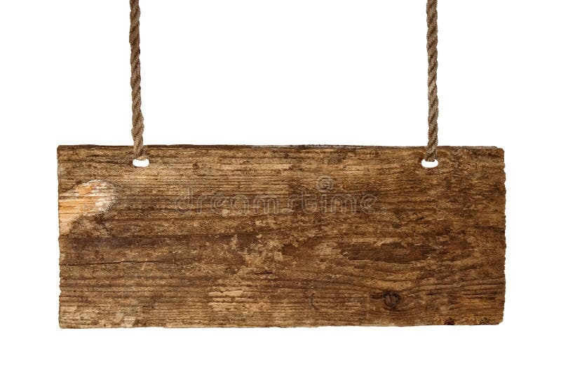 Isolated Driftwood Wooden Sign Board on String Stock Image - Image of ...