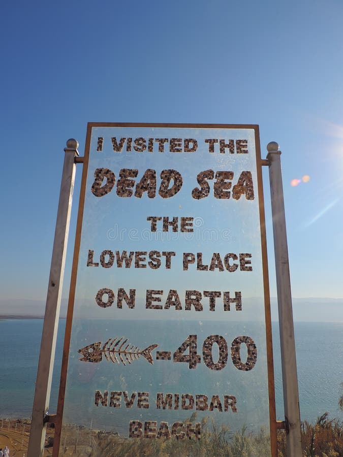 Sign Board at Dead Sea, Jerusalem Stock Photo - Image of peaceful ...