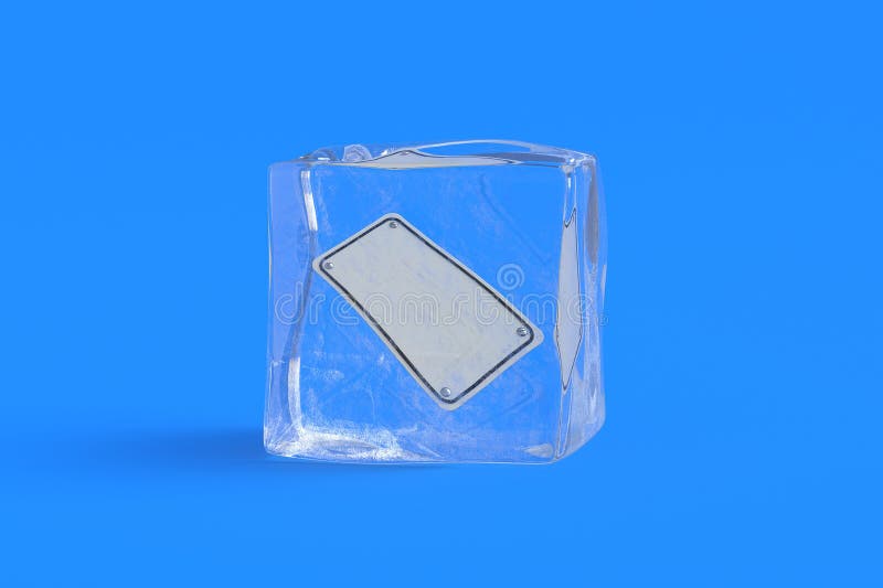 Sign board in ice cube stock illustration. Illustration of signboard ...