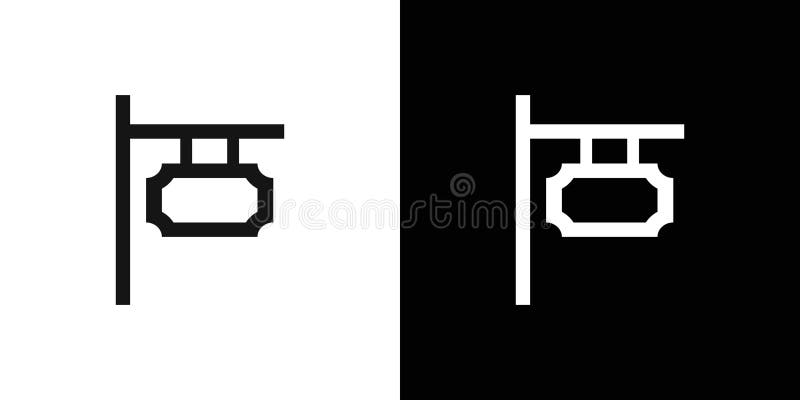 Sign Board Icon Logo Set Vector Stock Vector - Illustration of ...