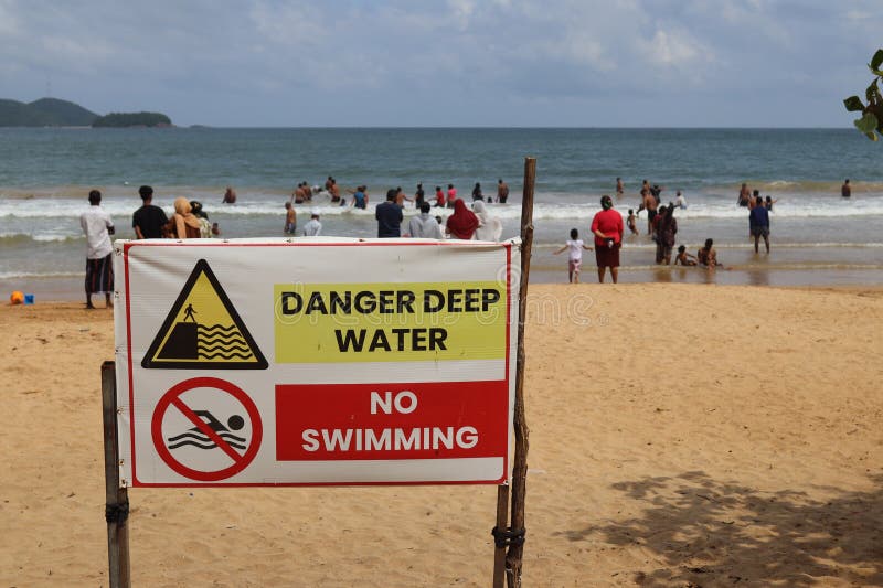 Sign Board at the Marble Beach in Trincomalee Stock Image - Image of ...