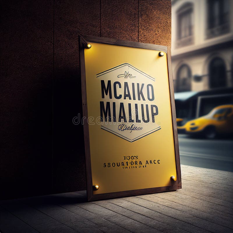 Sign Board Mockup Generative AI Stock Illustration - Illustration of ...