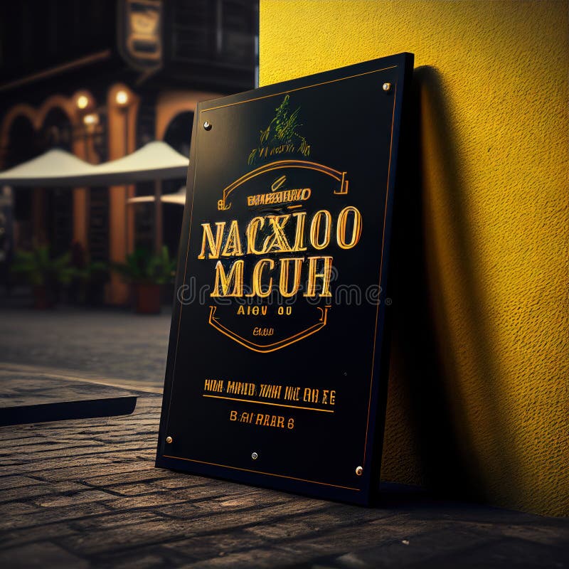 Sign Board Mockup Image Generative AI Stock Illustration - Illustration ...