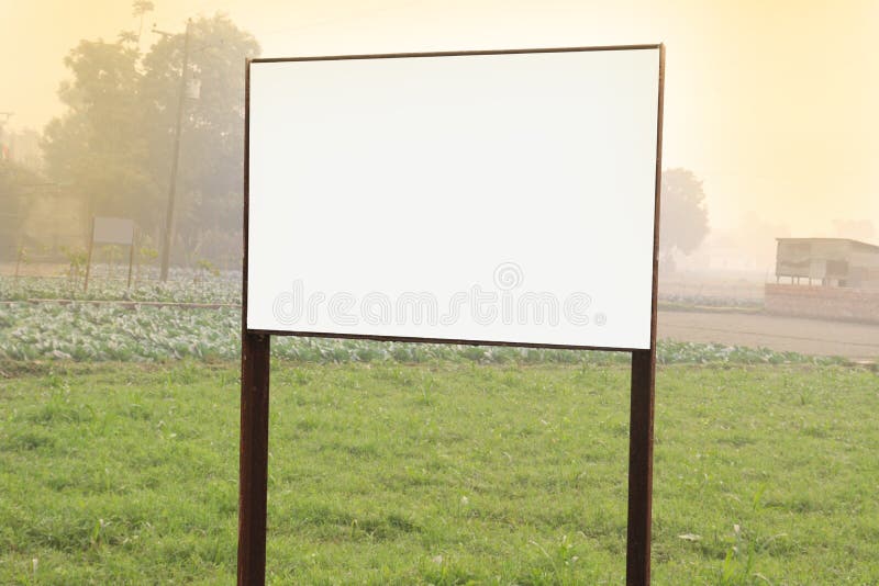 Sign Board on Road for Ad or Address Stock Image - Image of carton ...