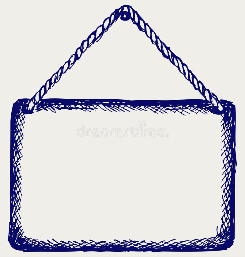 Sign board with rope stock vector. Illustration of hanging - 26595695