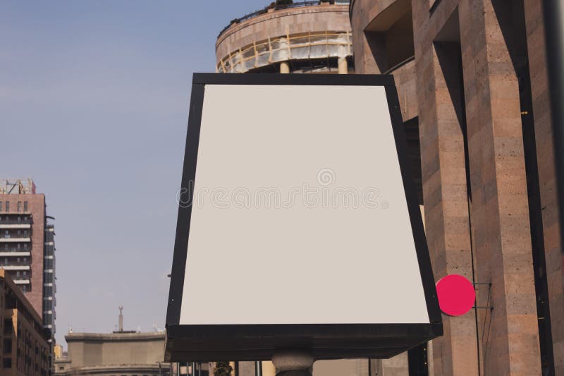 Sign Board Shop or Restaurant. Mock Up Template. Copy Space and Empty ...