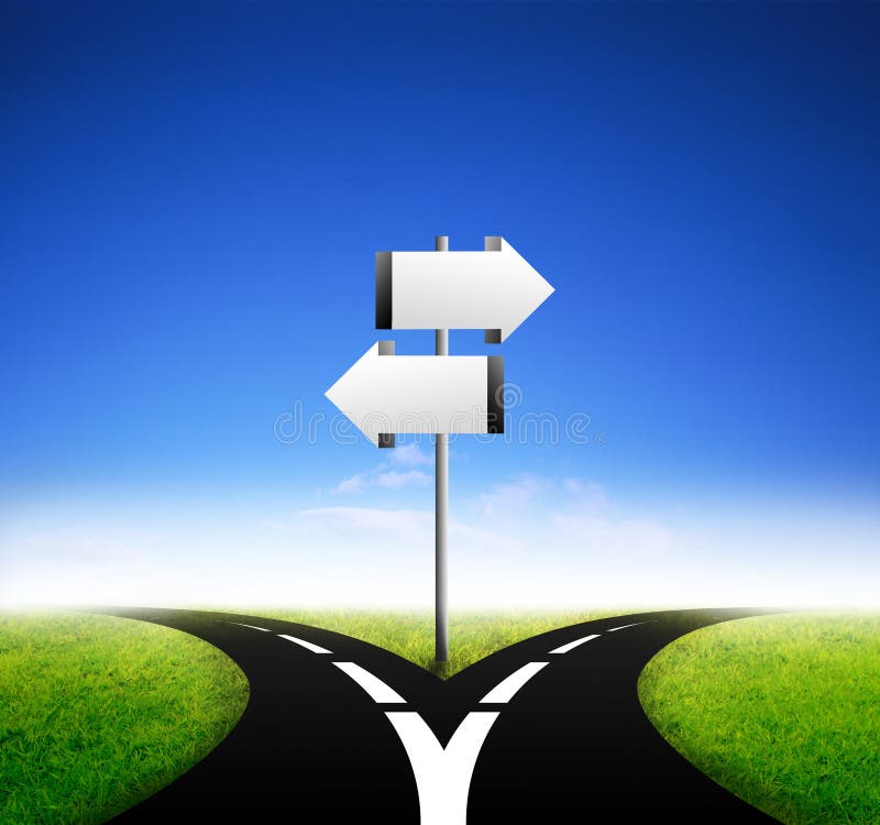 Sign Board Standing at a Crossroads Stock Image - Image of guide ...
