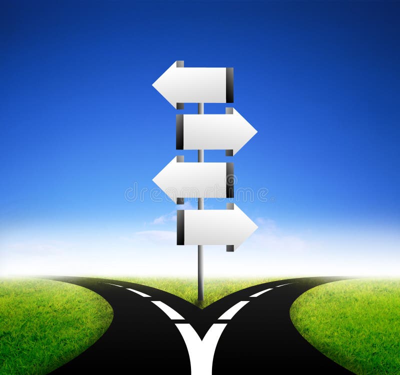 Sign Board Standing at a Crossroads Stock Image - Image of guide ...