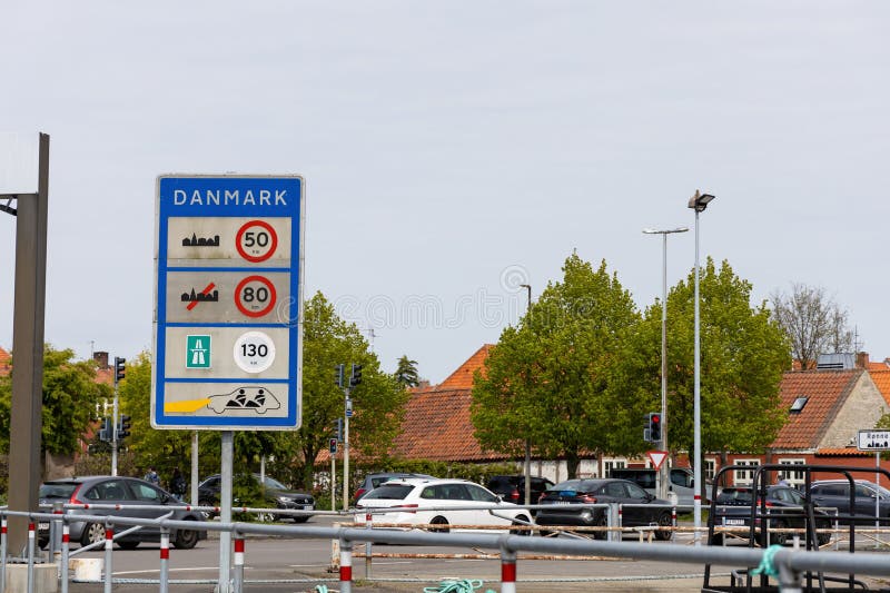 Sign on the Border of Denmark and Sweden Stating that this is a State ...